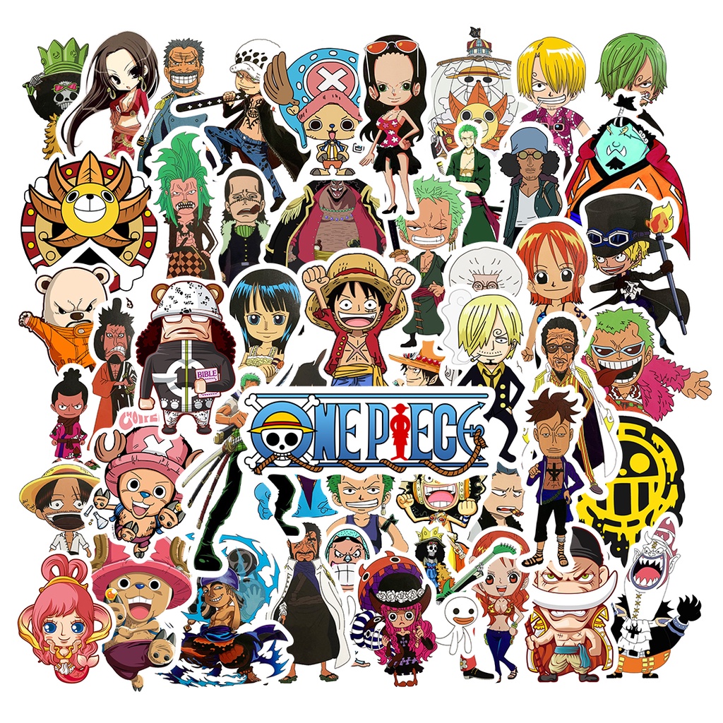 10/50 Piece Cute One Piece Cartoon Waterproof Cartoon Stickers Helmet ...