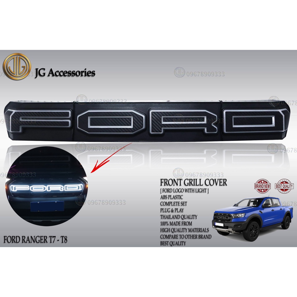 FORD RANGER T7 T8 XLT WILDTRAK RAPTOR 2016-2021 FORD LOGO WITH LED ...