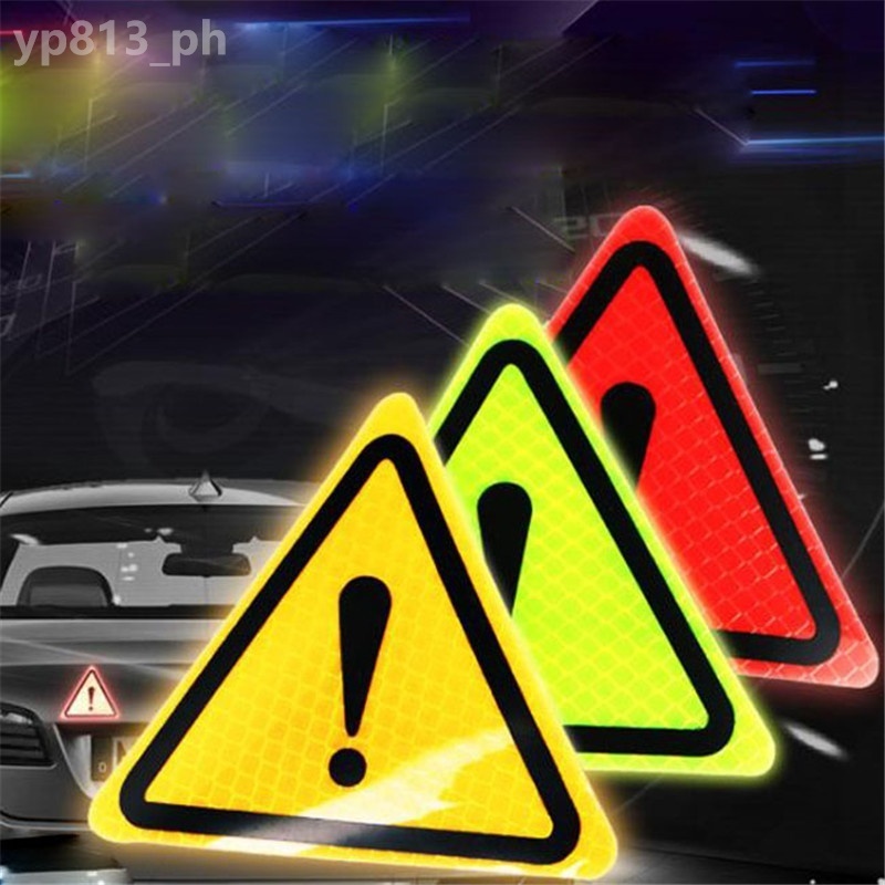 Triangle Warning Mark Reflective Safe Signs Caution Car Stickers ...