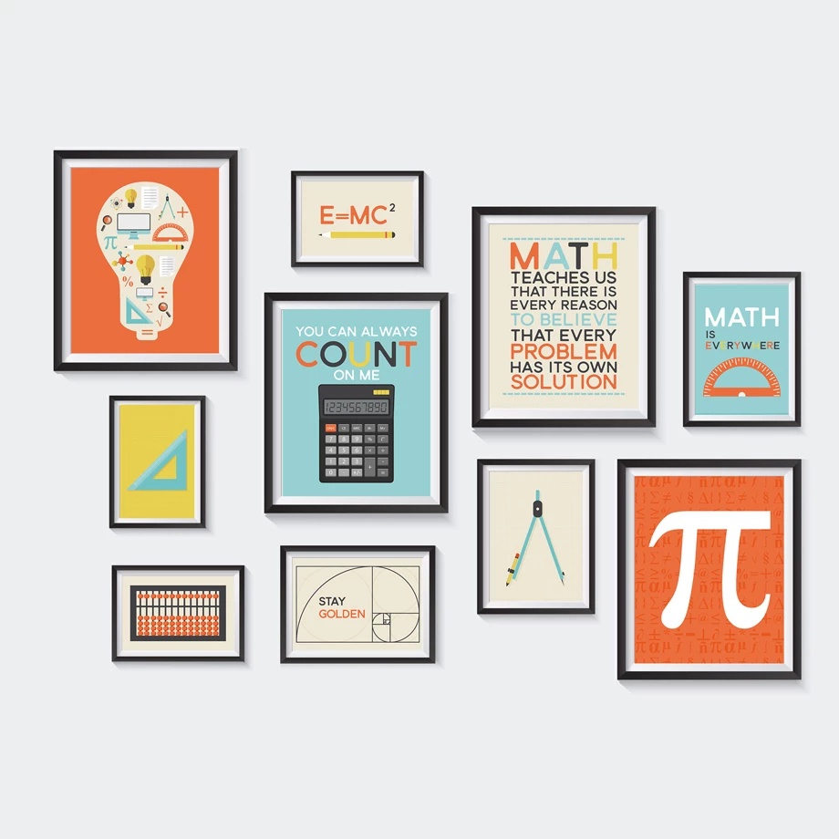 Frameless Math Rule Calculator Fibonacci Prints and Posters Canvas ...