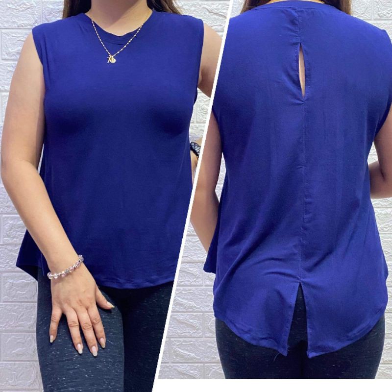 Long back blouse sleeveless | Shopee Philippines