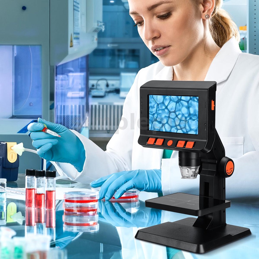 Digital Microscope 4.3" Large Screen 50X-1000X HD 1080P Image Handheld ...