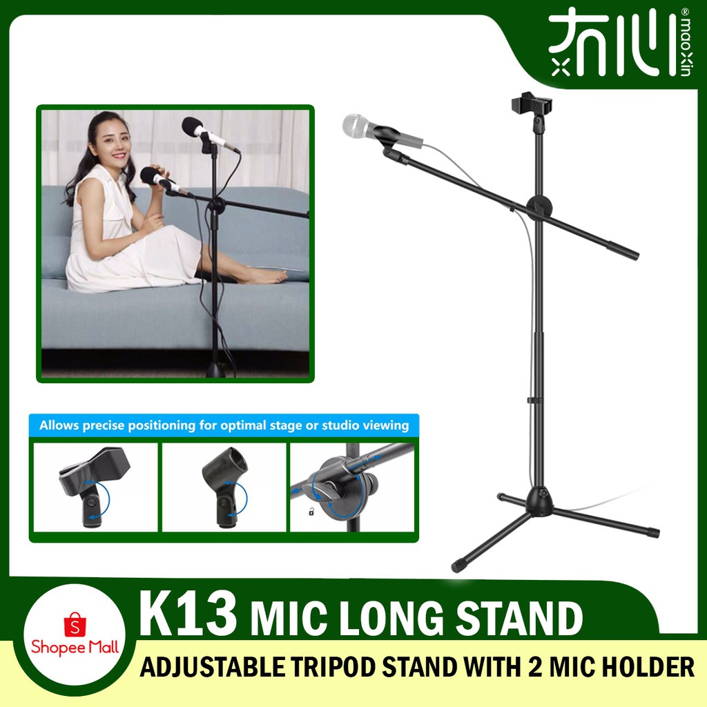 MX MALL K13 Microphone Long Stand For Wireless Mic Heavy Duty ...