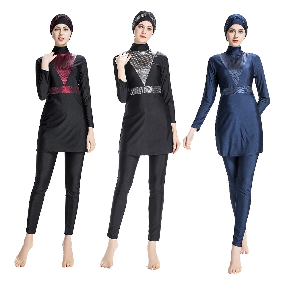 2022 New Arab Islamic Muslim Swimwear Women Hooded Swim Wear Bathing