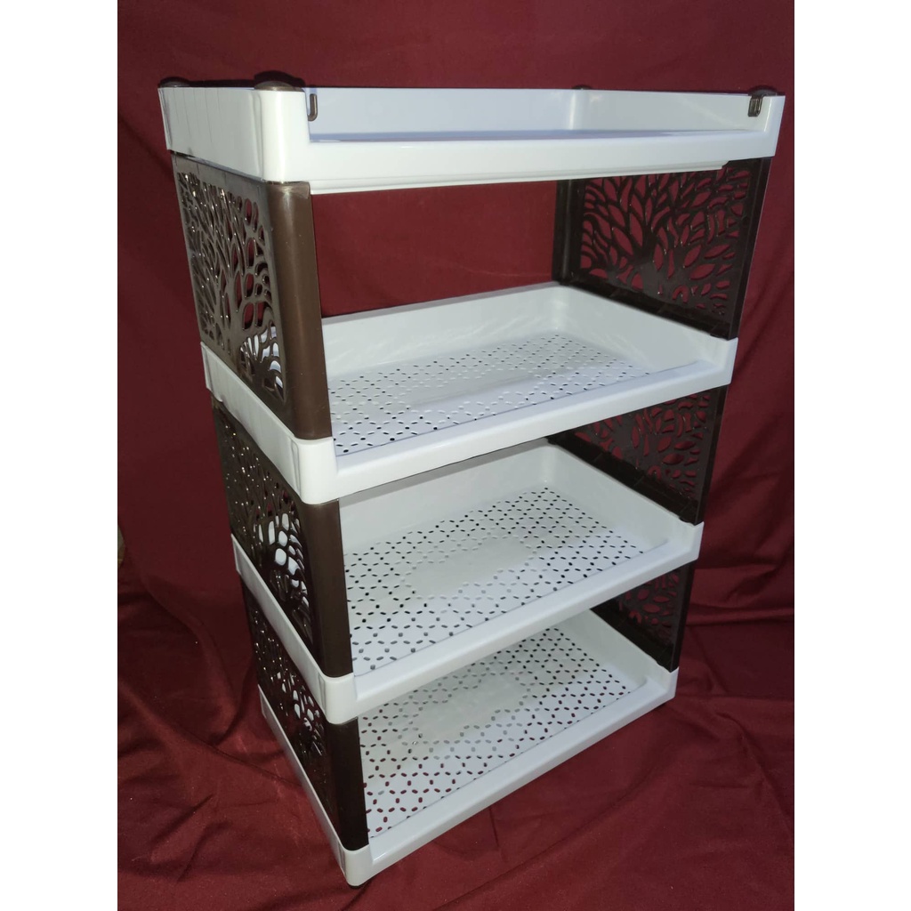 Elegant White Multi purpose rack 4 layers with 4 wheels 11.5x19.5x30 ...