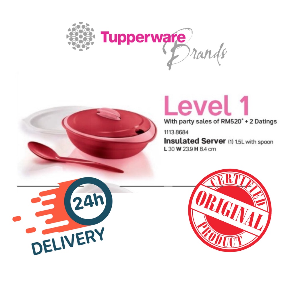 Dish Server Bekas Lauk Tupperware Insulated Server 1.5 Liter | Shopee ...