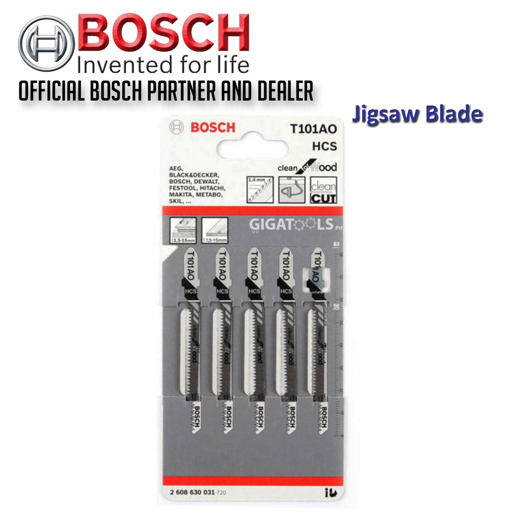 Bosch T101AO Jig Saw Blades Clean for Wood (5pcs) | Shopee Philippines