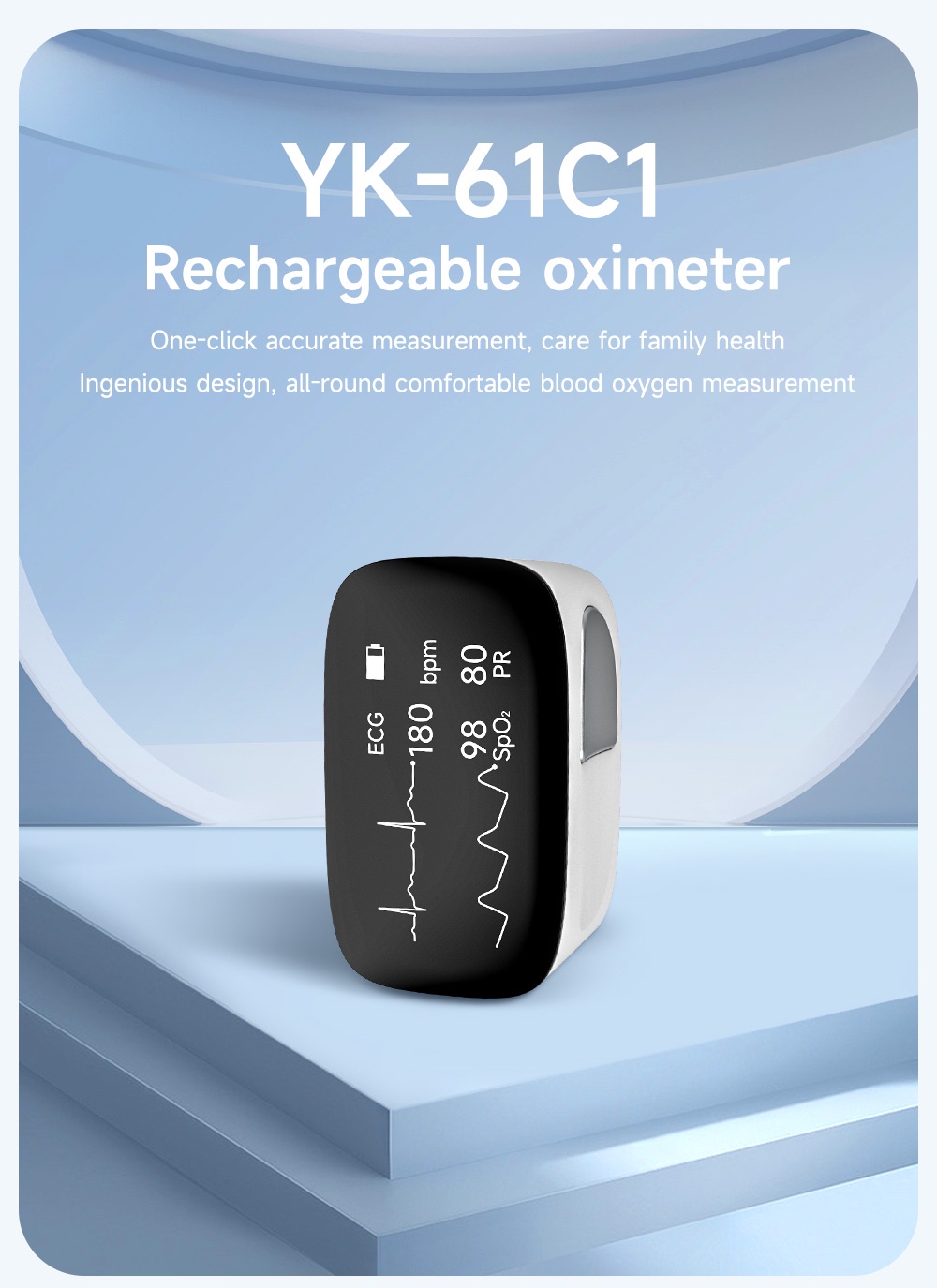 Yongrow Rechargeable Heart Rate Pulse Oximeter Portable ECG Monitor ...