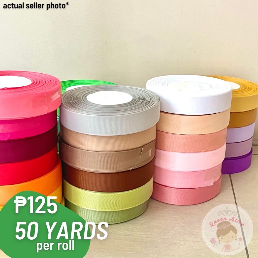 Textured GrosGrain Ribbon 1 inch per roll of 33 yards/50 yards | Shopee ...