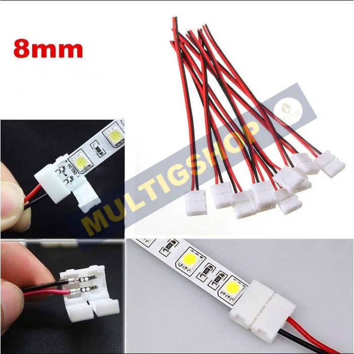 100Pcs LED Strip Connector 2 Pin SMD 2835 3528 XD-2 8 mm | Shopee ...