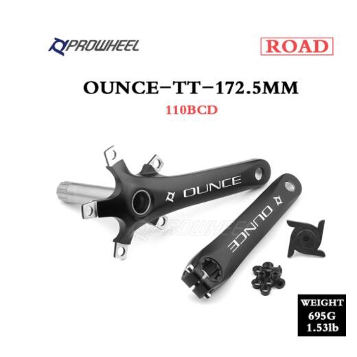 PROWHEEL OUNCE TT Road Bicycle Crankset 110BCD 170mm 172.5mm Crank with ...