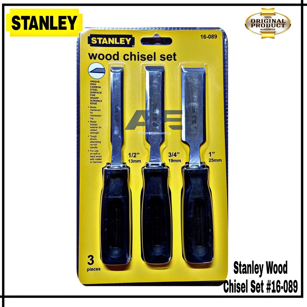 Stanley Wood Chisel Set 3 Pcs Set 16-089 | Shopee Philippines
