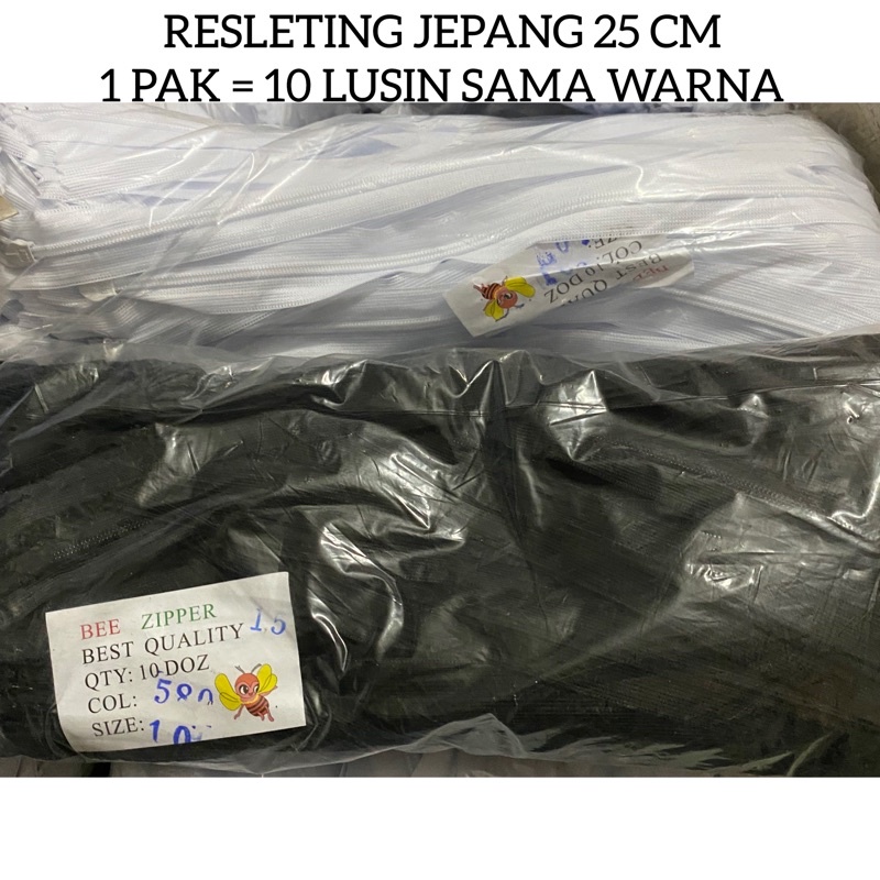 Japanese zipper 25 cm 10 inch (1 PACK = 10 DOZEN IN COLOR) | Shopee ...