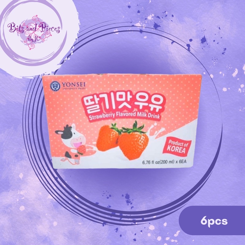 Yonsei Milk Strawberry 190ml Pack of 6 | Shopee Philippines