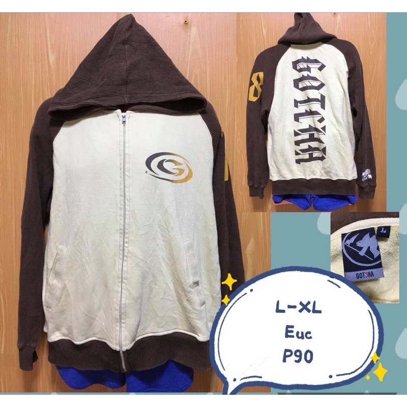mens hoodie brown gotcha large to xl A | Shopee Philippines