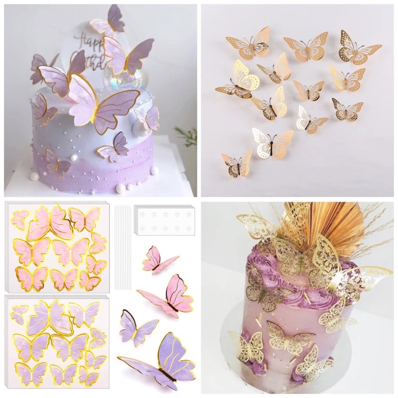 Butterfly Cake Topper Cardboard Topper | Shopee Philippines