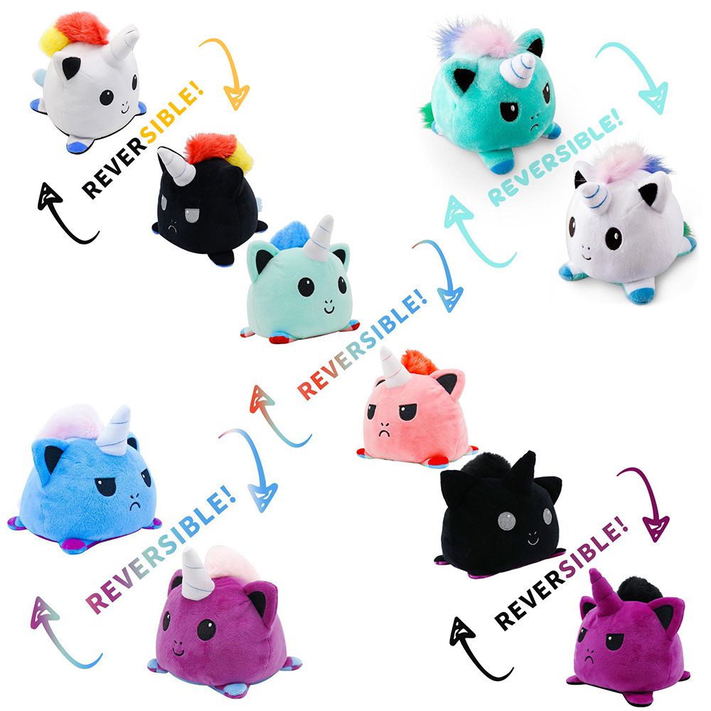 Adorable Reversible Flip Unicorn Plush Stuffed Toy Soft Animal Kids For ...