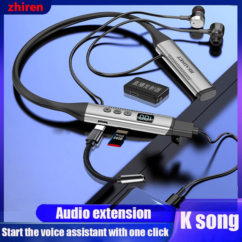 Wireless Earphone Live Streaming Bluetooth Magnetic Neckband Headphone ...