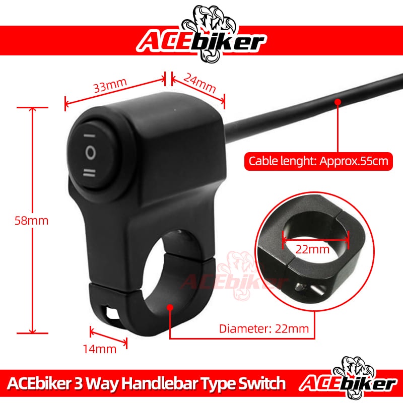 ACEbiker 3 Way Aluminum Alloy Waterproof Switch Mini Driving Light ...