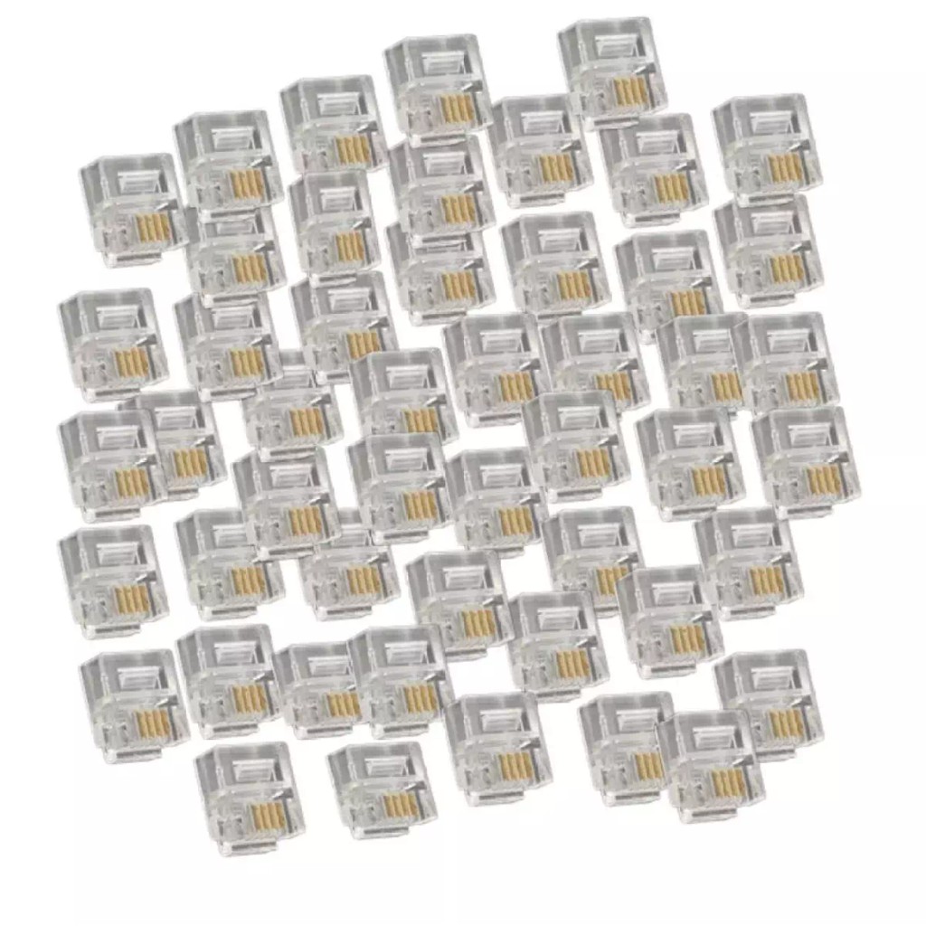 100Pcs 4 Pin Rj11 Rj 11 6P4C Modular Telephone Phone Crystal Plug Connector | Shopee Philippines