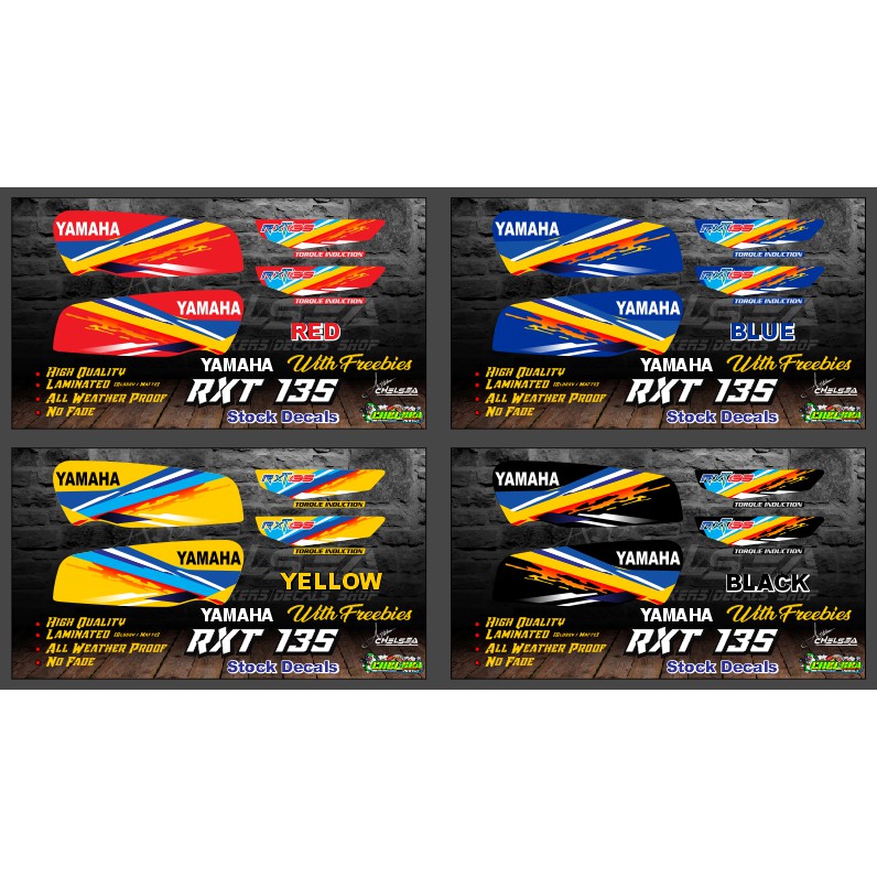 Yamaha RXT 135 Stock Decals / Stickers with freebies | Shopee Philippines