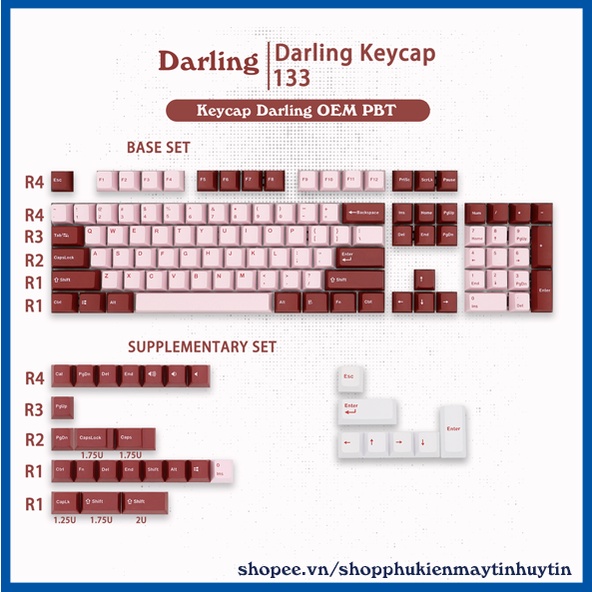 Pbt keycaps Darling OEM Configuration 133 Keys ANSI Layout Keycap for ...
