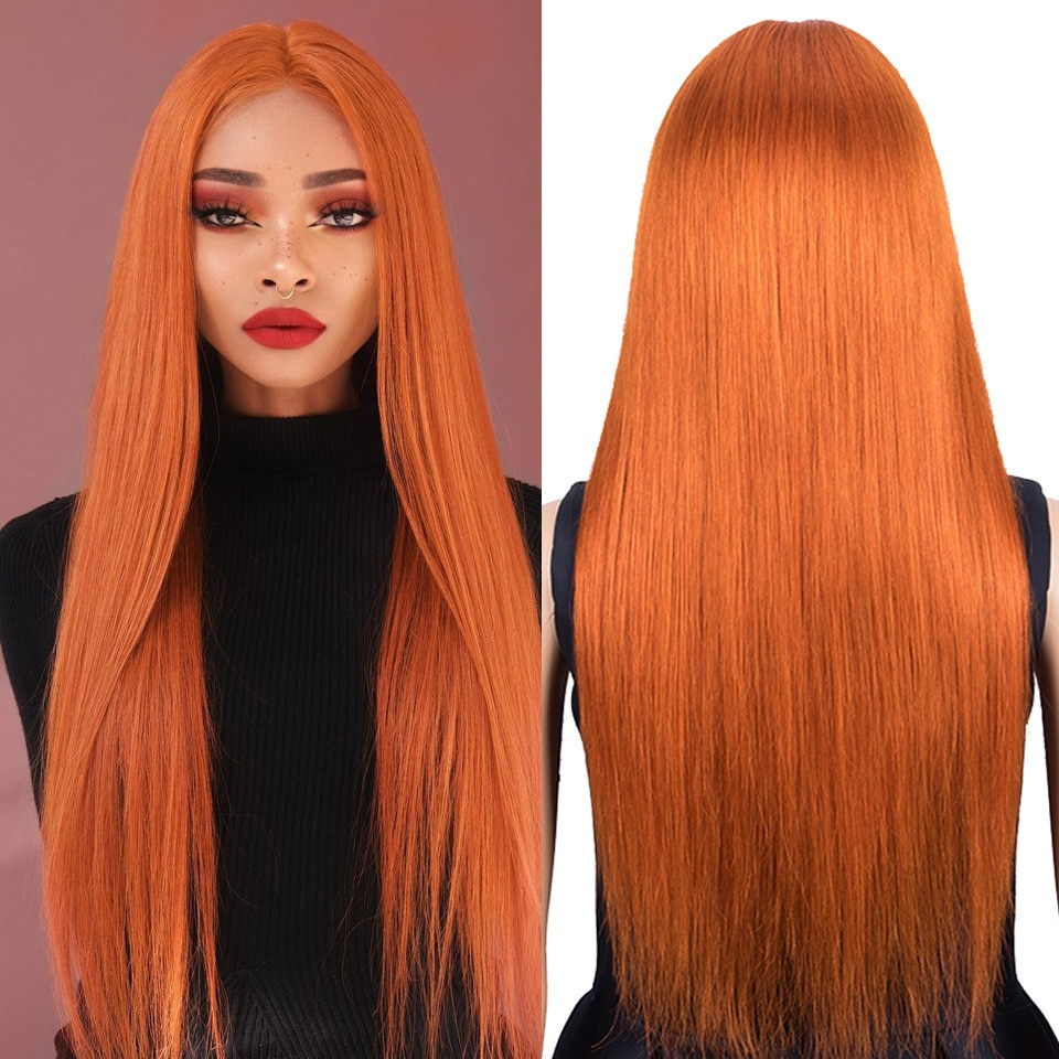 Freedom 4X4 Lace Closure Wig Pre Plucked With Baby Hair Ombre Orange ...