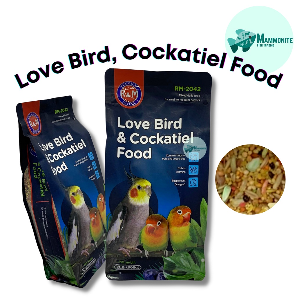 R&M Premium Lovebird & Cockatiel 2LB Food Pellets Balanced Daily Bird ...