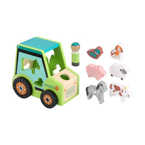KMART Wooden Farm Shape Sorter Vehicle | Shopee Philippines