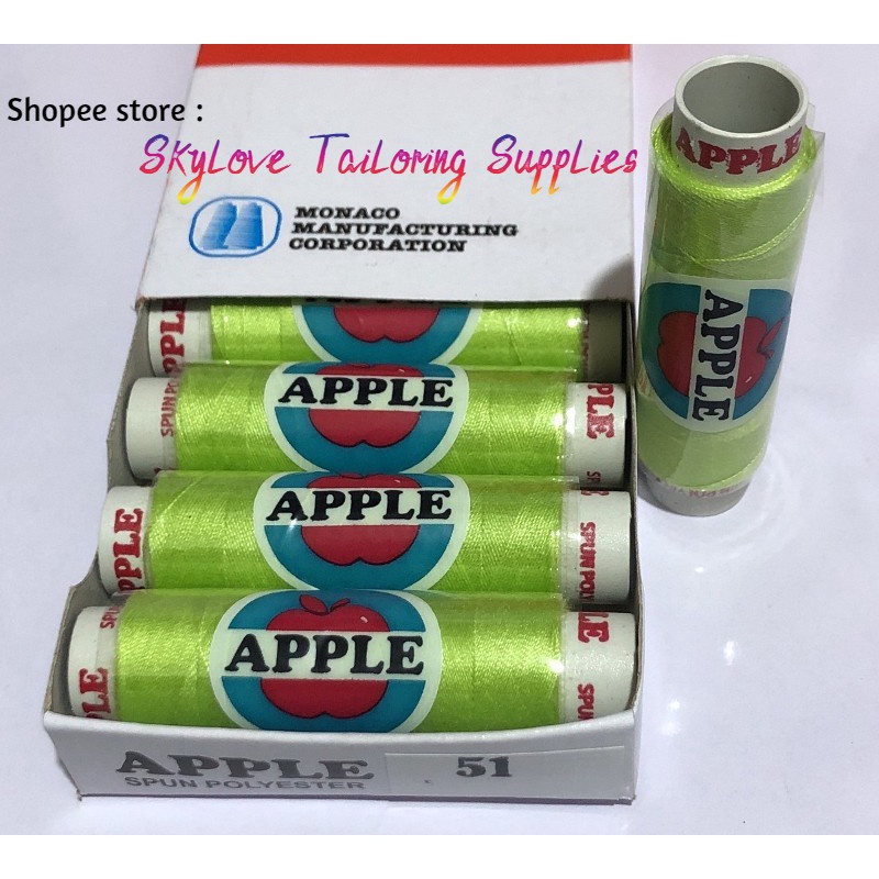 Apple Sewing Thread 100 Meters Sold per Box | Sinulid | Apple Spun ...