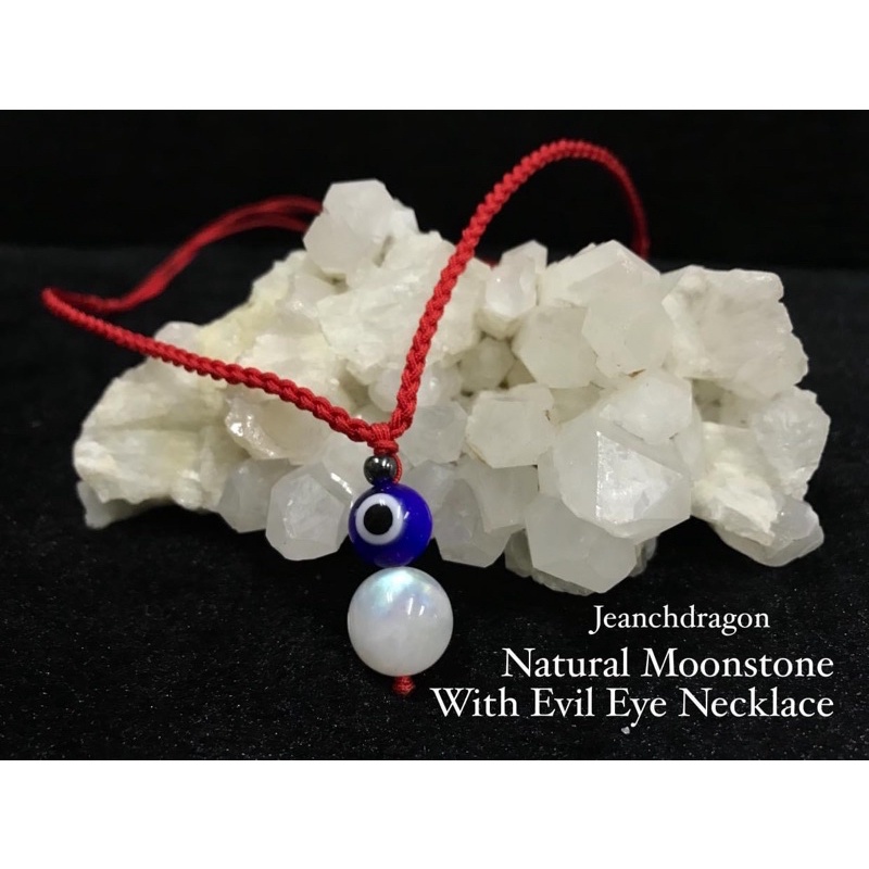 Natural Moonstone with Evil Eye Pendant | Shopee Philippines