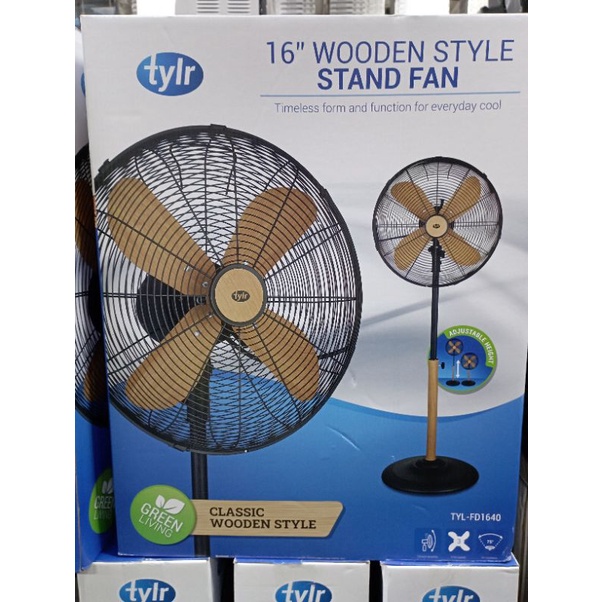 Tylr 16" Wooden / Gunmetal Stand Fan Brandnew | Shopee Philippines
