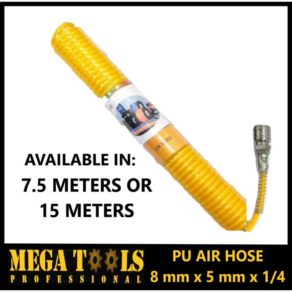 Mega PU Air Hose 8 mm x 5 mm x 1/4" 7.5 Meters or 15 Meters | Shopee ...