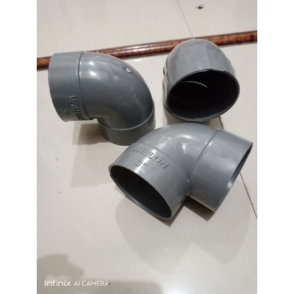 Curved PVC Paralon Connection 3 inch / Knee 3" Winlon | Shopee Philippines