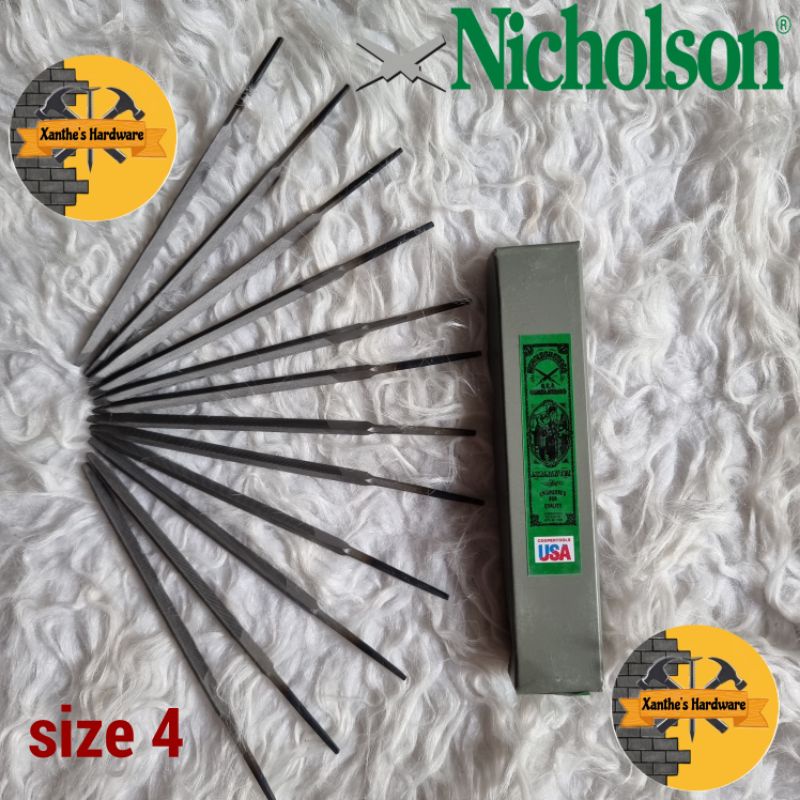 6 PCS & 12 PCS Nicholson Slim Taper Triangular File/Kikil | Shopee ...