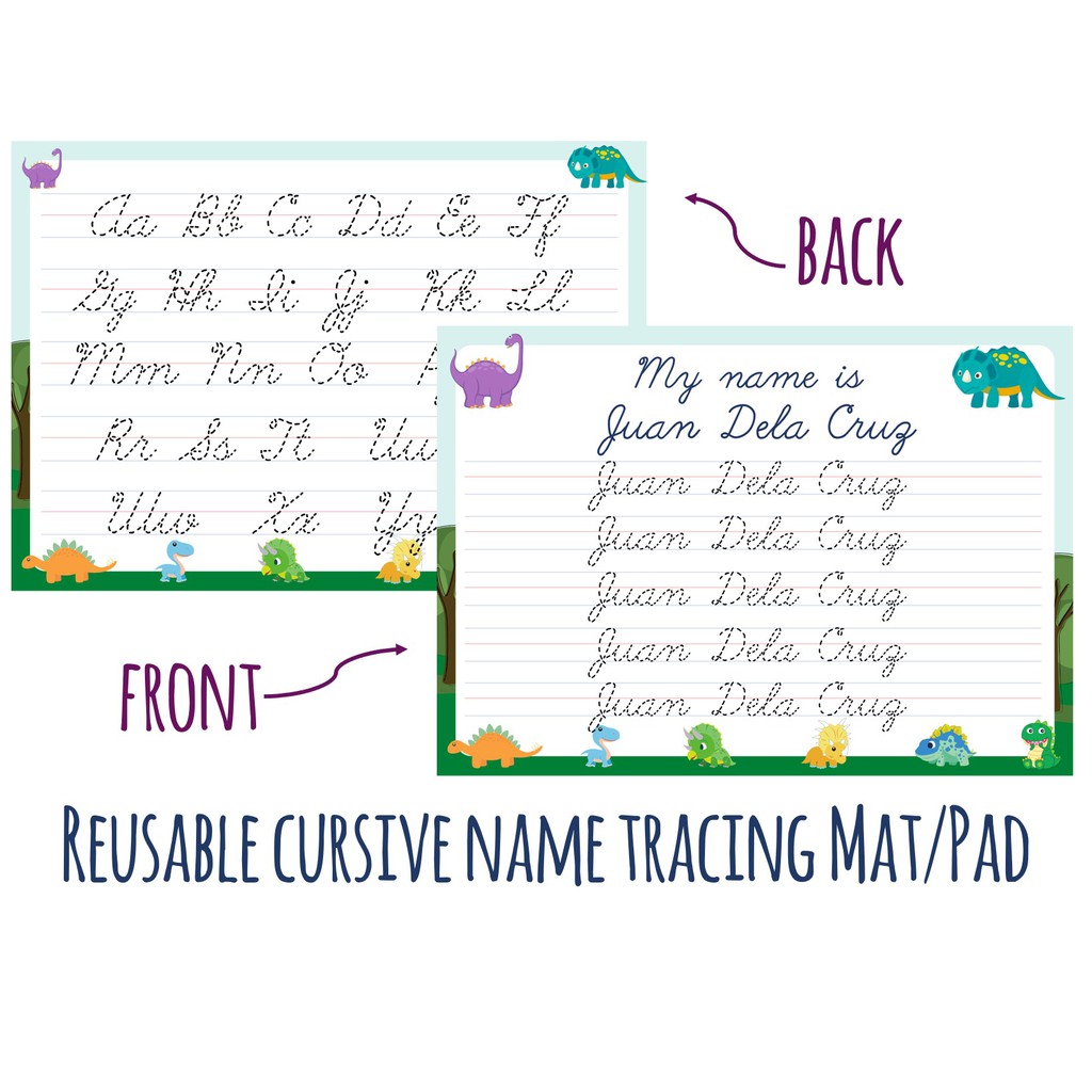 Cursive Name and Alphabet Tracing Mat/ Laminated 250 microns thick A4 ...