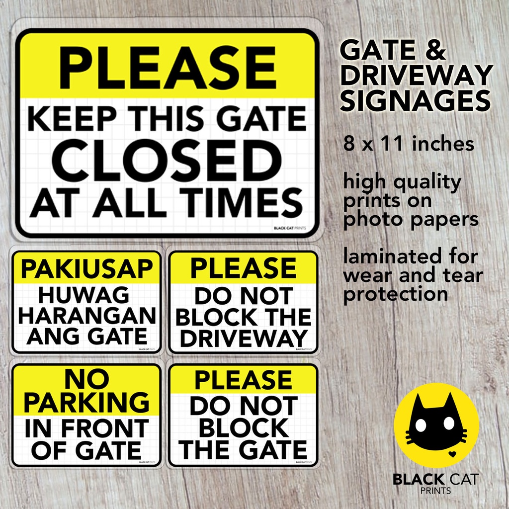 Gate and Driveway Sign | Laminated Signage | Sign Board I Work or Store ...