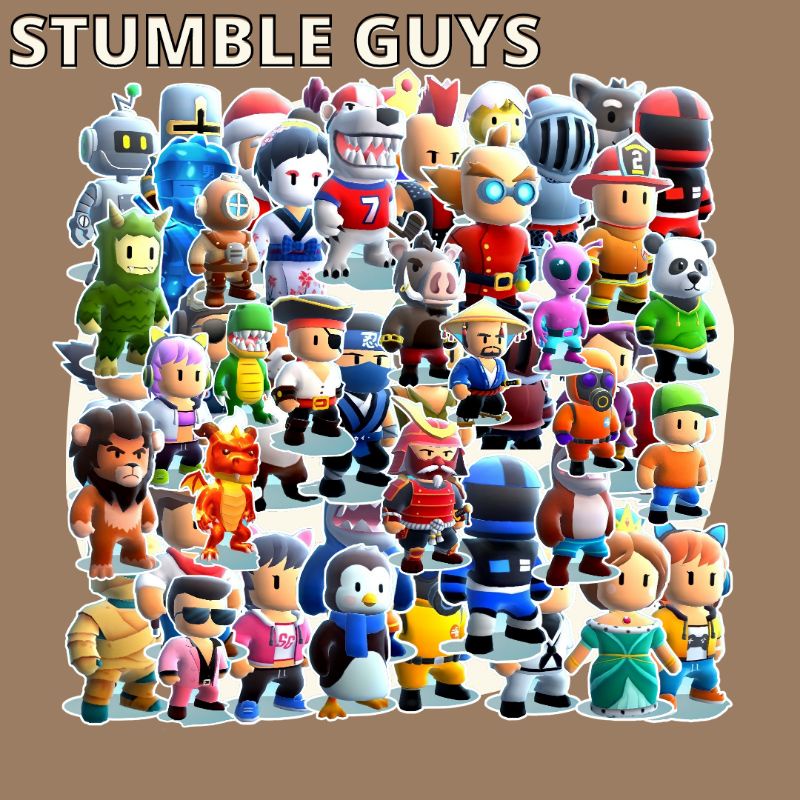 Stumble GUYS GAME STICKER SET CONTAINS 10PCS (WATERPROOF) | Shopee ...