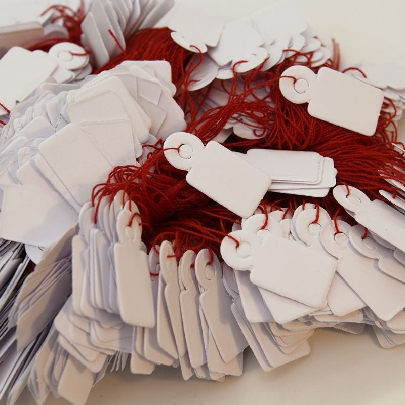 Small jewelry tag, white handwritten with rope tag, about 1000 pieces ...