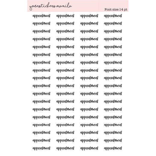 Script/Word Stickers - Appointment | Shopee Philippines