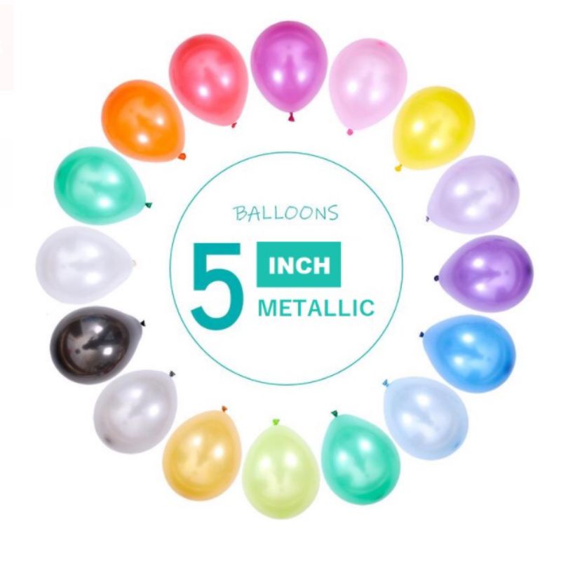 5 inch Metallic Latex Balloons, 10pcs | Shopee Philippines