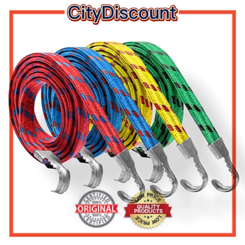 COD Flat Luggage Bungee Strap Hook Elastic Rubber Rope Stretch Cord ...