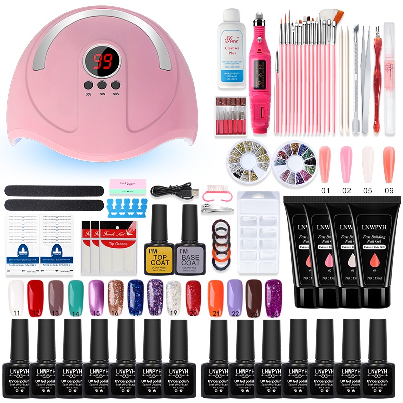 LNWPYH Nail Set Manicure Set With Led Nail Lamp Polygels Kit 20000RPM ...
