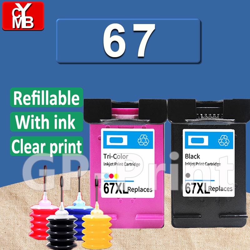 Compatible HP 67 ink HP67XL ink Cartridge refillable for HP 2724 2725 ...
