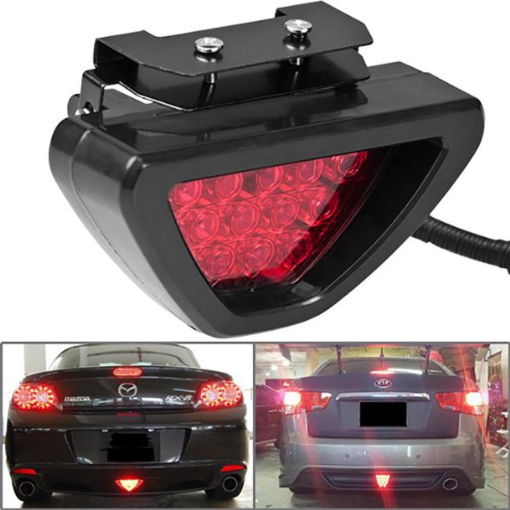Brake Lights Universal F1 Style DRL Red 12 LED Rear Tail Stop Brake ...