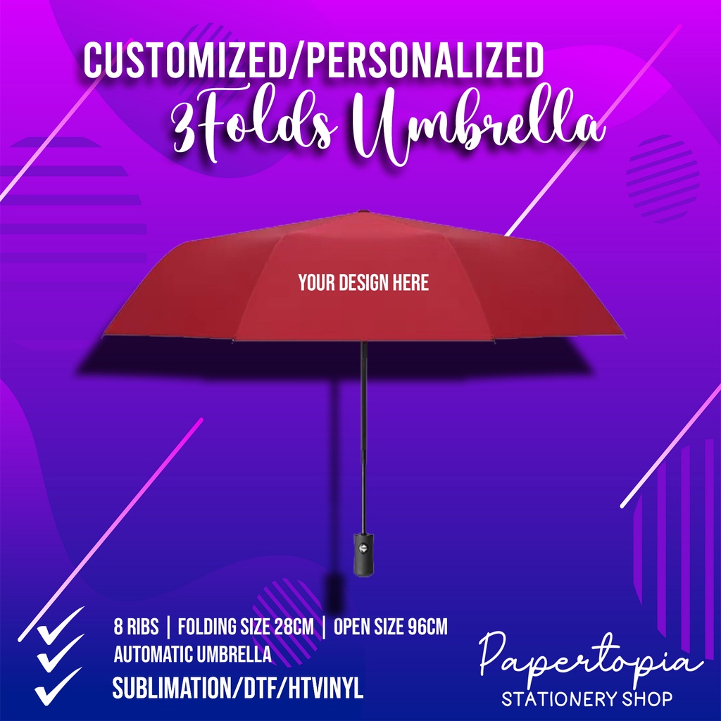 Personalized/Customized 3Folds Umbrella | Shopee Philippines