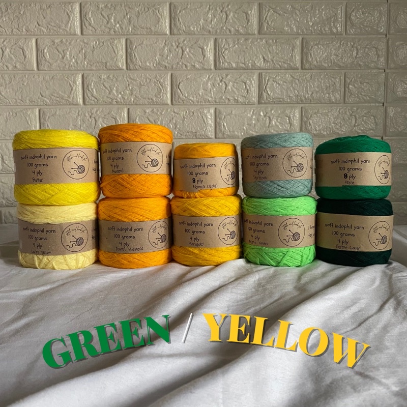 (GREEN /YELLOW) Soft Indophil Yarn | Shopee Philippines