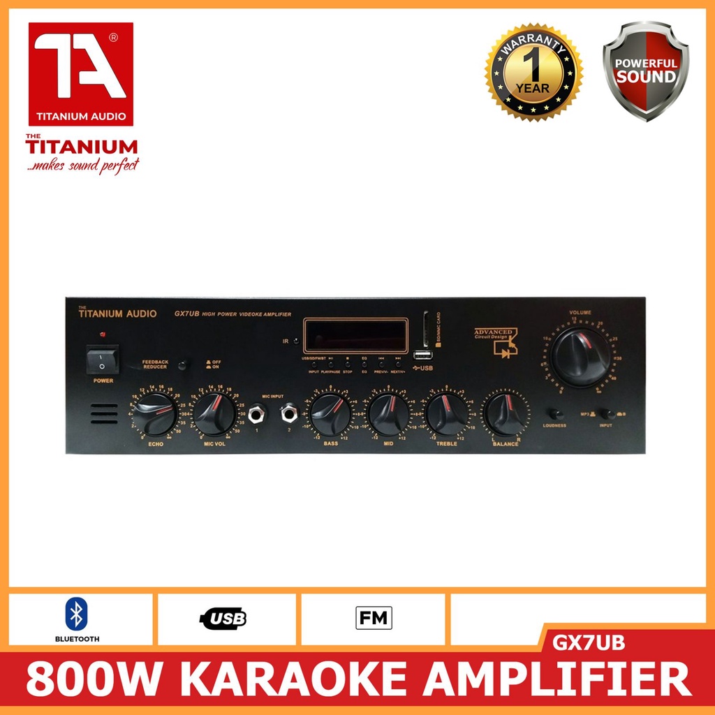 Titanium Audio Amplifier GX7UB 800W Karaoke Amplifier with Bluetooth ...
