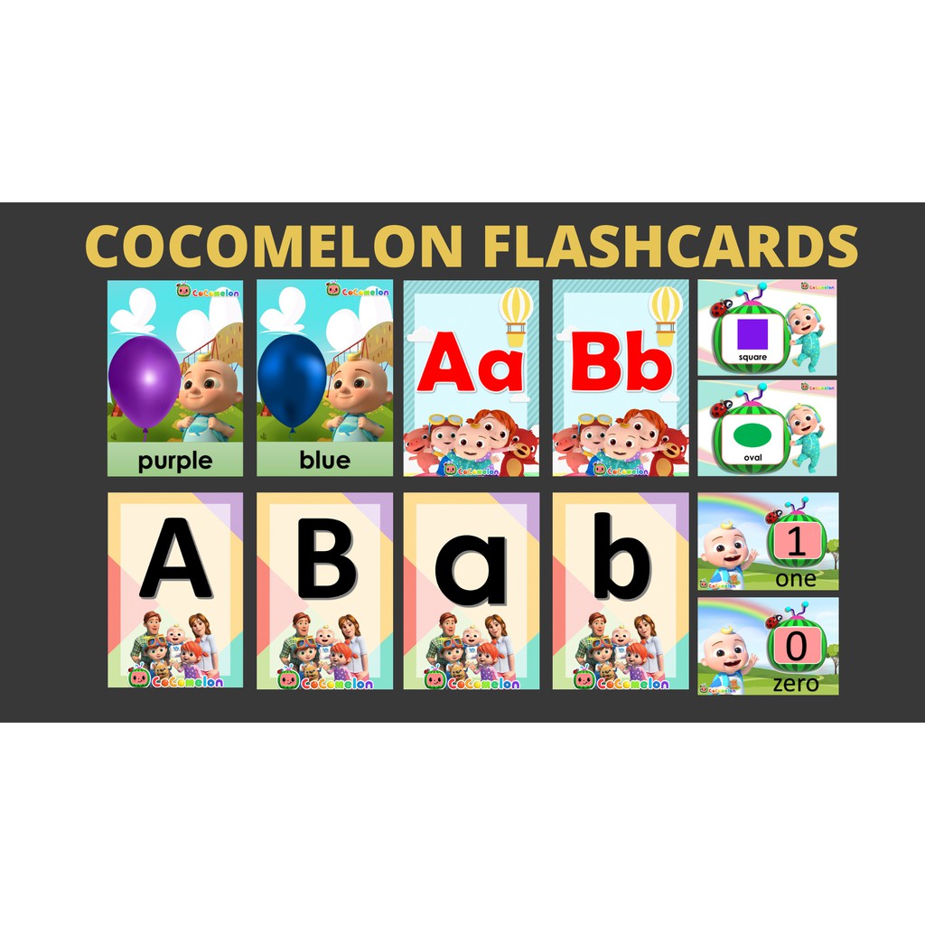 Cocomelon Flashcards (Alphabet, Colors, Shapes and Numbers) | Shopee ...