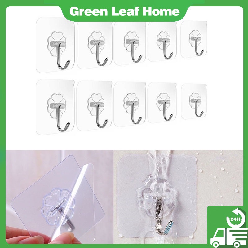 Wall Hooks Multipurpose Wall Mounted Hook Household Storage Non-dilling ...